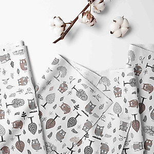 Bacati - 2 Pack Crib Fitted Sheets - Owls Neutral Beige/Grey Soft Breathable 100% Cotton Percale Baby Sheets - Fits Standard 28 x 52 X 5 inches Crib & Toddler Mattresses