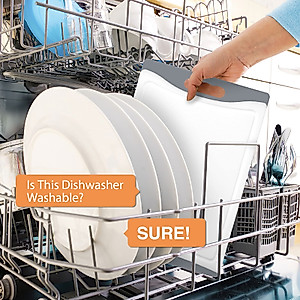 Extra Large Cutting Boards, Plastic Cutting Boards for Kitchen (Set of 4) Cutting Board Set Dishwasher Chopping Board with Juice Grooves Easy-Grip Handles, Grey, Empune