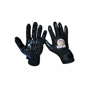 Barn Bug pet Grooming Gloves - Bathing - Gentle Shedding Brush for Long and Short Hair Cats, Dogs, Horses - Hair Remover - Easy to use - Blue or Black(1 Pair) (Gloves Black 1 Pair)