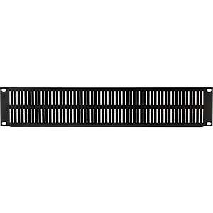 Vertical Slotted Econo Blank Vent Panel Panel Height: 3.5" H (2U space), Color: Black Powder Coat