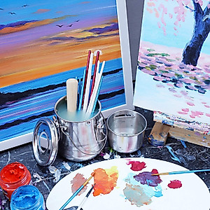 MyLifeUNIT Paint Brush Cleaner, Set of 2 Pcs Plastic and Stainless Steel Paint Brush Holder