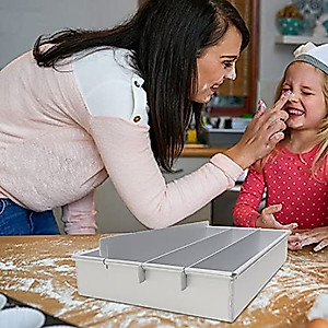 9.8x6.2x1.6in Detachable Rectangular Tin Cake Pan with Cake Cream Spatulas Set, Food-grade Battenberg Cake Mold - Adjustable Non-stick Coating Even Heat Distribution For Making Brownie Bread Cake
