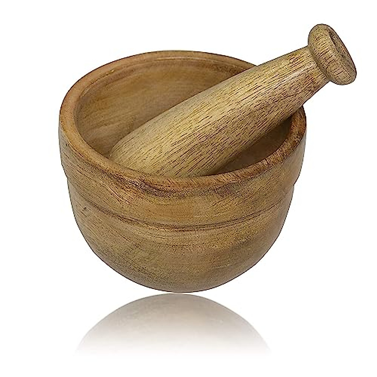 Earthly Home Wooden Carved Mortar and Pestle | Grinder for Herbs, Spices Grinding Set Garlic Mincer Herb Spice Masher Grinder Chopper Kitchen Tool, Handmade Mortar and Pestle, 3.5 Inches
