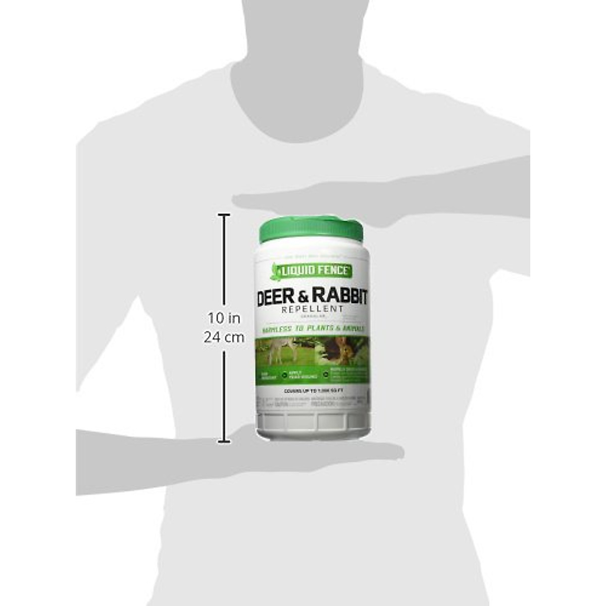 Liquid Fence Deer and Rabbit Repellent Granular, Keep Deer and Rabbits Out of Garden Patio and Backyard, Use on Gardens Shrubs and Trees, Harmless to Plants and Animals When Used & Stored as Directed, 2 lb,White