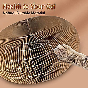 Dosanlues ﻿Cat Ball Toy, Foldable Cat Ball Track with 2 Cat Bell Balls, Magic Organ Cat Scratching Board Cat Toy for Indoor Cats Exercise, Cat Scratcher