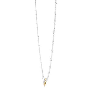 Silpada 'Pagosa' Circle Linking Station Necklace in Sterling Silver and 14K Yellow Gold Plating, 16" + 2"