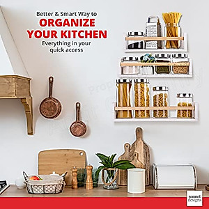 Sonnet Designs Floating Nursery Book Shelves for Wall 3 Pack White Nursery Wall Mount Bookshelf for Kids Room Toddlers Toys Wood Book Shelf Usable in Home, Kitchen, Bathroom, Floating Wall Ledge