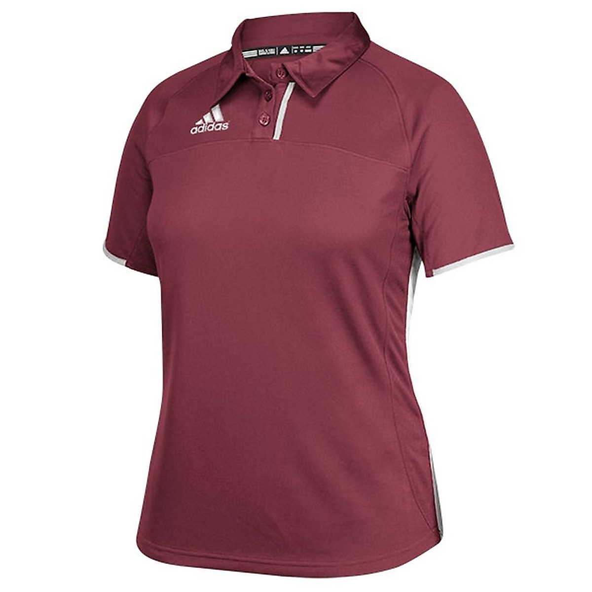 adidas Womens Climacool Utility Polo L Burgundy-White