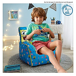 Idea Nuova Nickelodeon Spongebob Squarepants Toddler Nylon Bean Bag Chair with Piping & Top Carry Handle Large