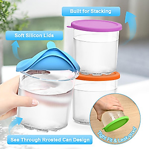 MIMLEN 2 Pack Container for 16oz. Ninja Creami Pints and Lids, Compatible with Ninja Creami NC301 NC300 NC299AMZ Series