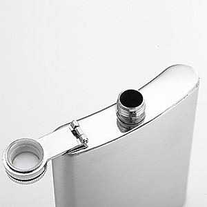 6 Pcs 8 oz Hip Stainless Steel Flask & Funnel Set by QLL, Easy Pour Funnel is Included, Great Gift