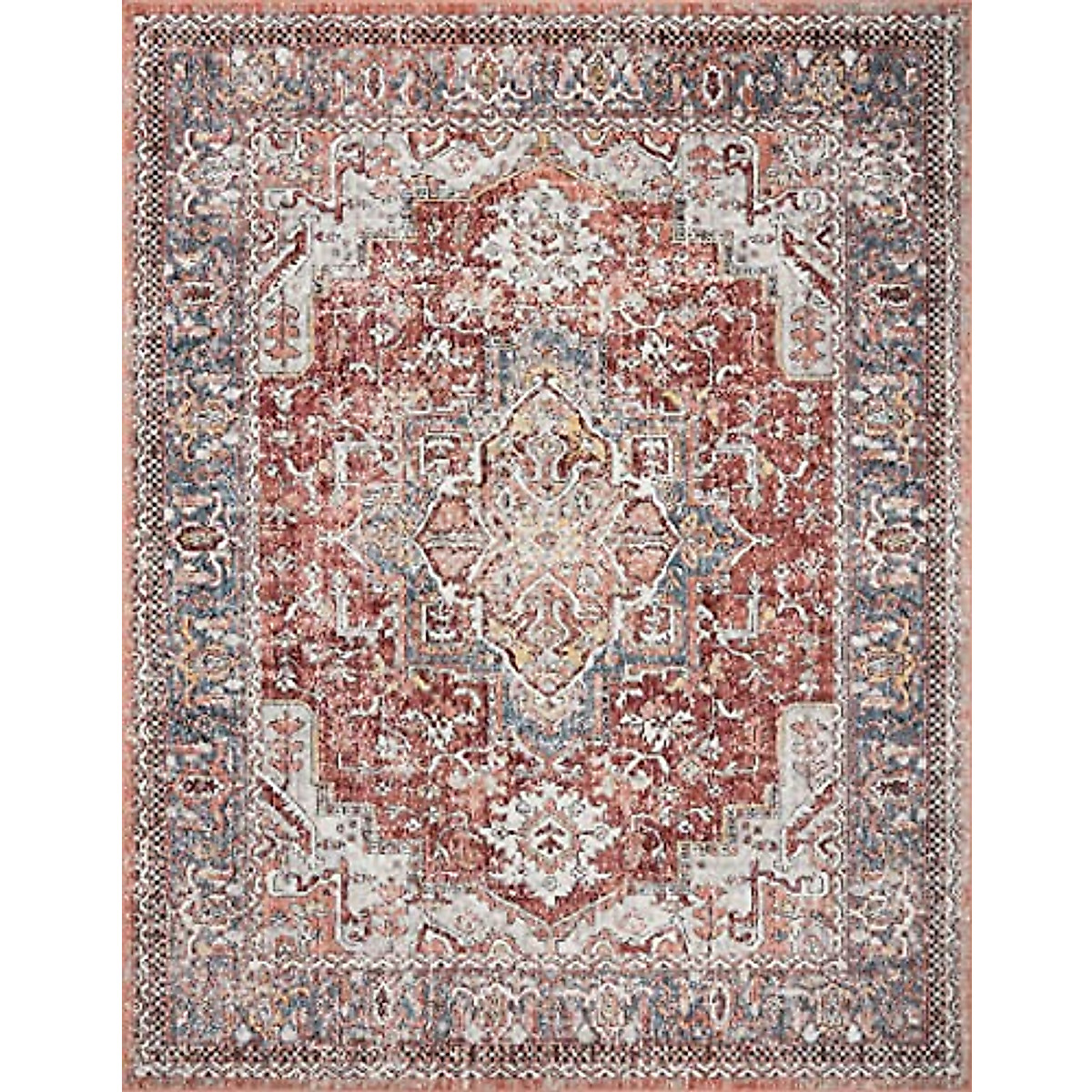 Loloi II Cassandra Collection CSN-01 Rust/Multi, Traditional 5'-3" x 7'-9" Area Rug
