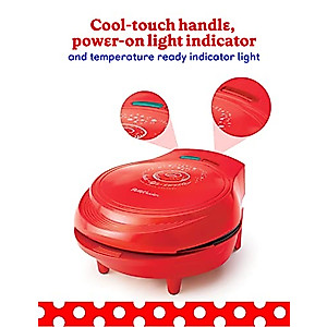 BETTY CROCKER Donut Maker, Mini Donut Maker with Nonstick Surface, Mini Donut Maker Machine with Cool Touch Handle & Makes 7 Delicious Fresh Donuts in Minutes, Red