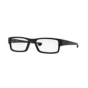 Oakley Men's OX8046 Airdrop Rectangular Prescription Eyewear Frames, Satin Black/Demo Lens, 57 mm