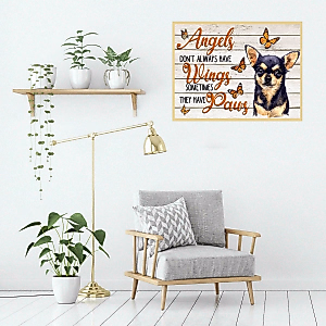 LEARTDYY 5D Diamond Painting Kits Chihuahua Angels Don't Always Have Wings Diamond Art Kits for Gift Diamond Painting Perfect for Home Office Wall Art Decor 30x40cm/12x16in