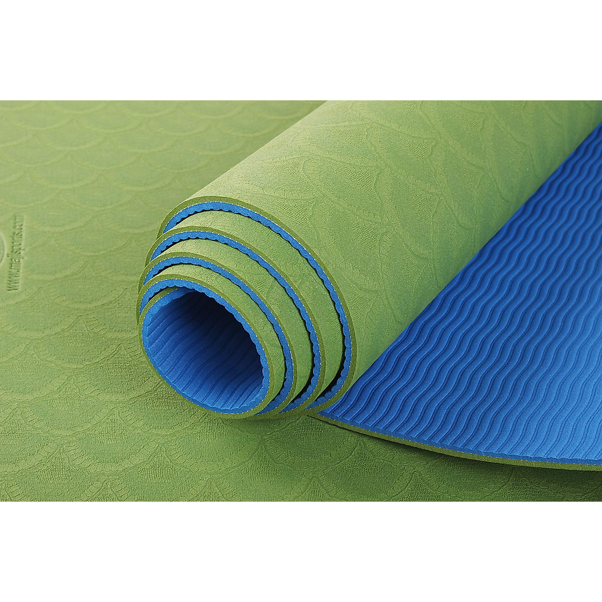 2 Tone TPE Yoga Mat - Green/DarkBlue