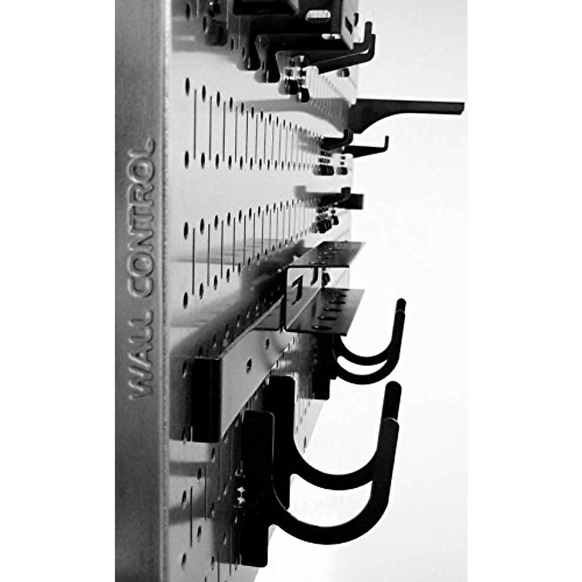 Wall Control Modular Pegboard Tool Organizer System - Wall-Mounted Metal Peg Board Tool Storage Unit for Pegboard Tiling (Metallic Pegboard)