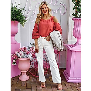 luvamia Wide Leg Jeans for Women High Waisted Baggy 90S Jeans Distressed Stretchy Denim Pants Trendy Womens Jeans High Waisted White Wide Leg Pants for Women Brilliant White Size US 10