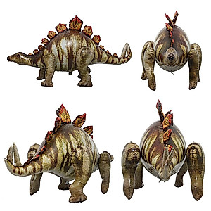 Self standing 4D Giant Dinosaur scorpion Party Foil Balloon Helium Tyrannosaurus Triceratops Stegosaurus dragon birthday deco party supplies boy kids cartoon toys (4D Giant Stegosaurus)