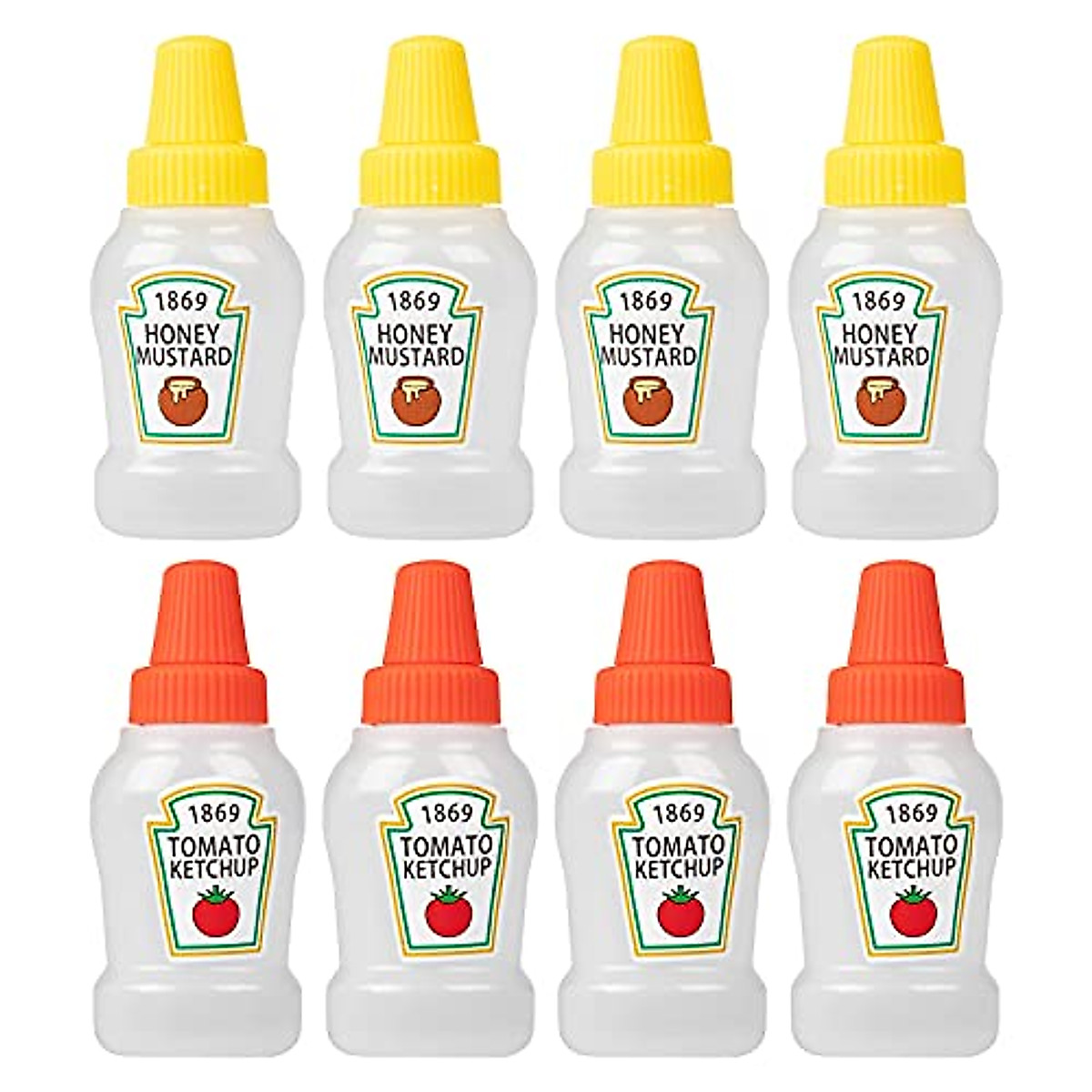 YASUOA Mini Container Ketchup Squeeze Bottles for Sauce Condiment Honey Mustard Portable for Office Bento Box Salad Dressing BBQ 8 Pieces 25ml