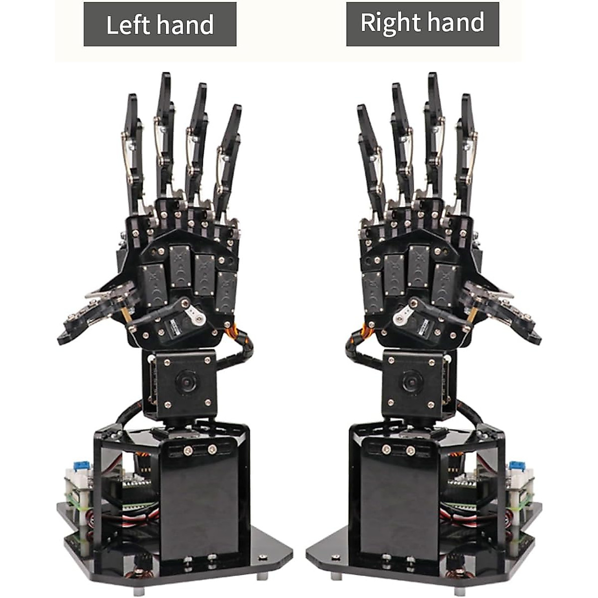 HIWONDER uHandPi Raspberry Pi Robotic Hand AI Vision Bionic Mechanical Hand with Python Programming Powered by Raspberry Pi 4B 4GB (Left Hand)