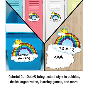 Carson Dellosa Rainbow Cutouts, 36 Sunny Rainbow Cutouts for Bulletin Board, Spring Décor & Classroom Décor, St Patricks Day Classroom Cut-outs, Cutouts for Classroom Spring Bulletin Board Decorations