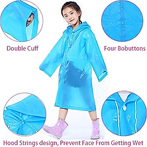 Luckyiren Raincoat Rain Poncho Jacket Slicker Outwear for Children[Thicker & Reusable & Lightweight] Emergency Rain&Wind Coat Cloak Wear for 6-12 Y/O. Boys&Girls for Disney World, Cool for Kids