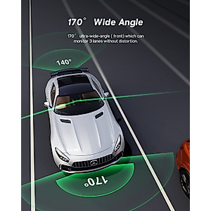 Mini Dash Cam - Front and Rear 2K Surfola Dual Car Camera 2560x1440P, 3" inch IPS Screen, 170° Wide Angle, Parking Mode, WDR, Accident Record