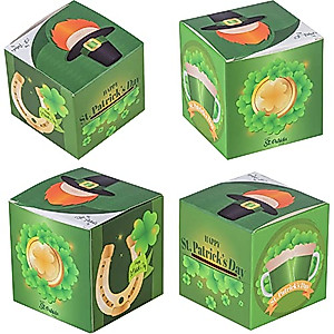 500 PCS St Patricks Day Stickers Labels Roll,Shamrock Roll Stickers Shamrock Hat Beer Leprechaun Self-Adhesive Stickers for Irish Decoration and Craft