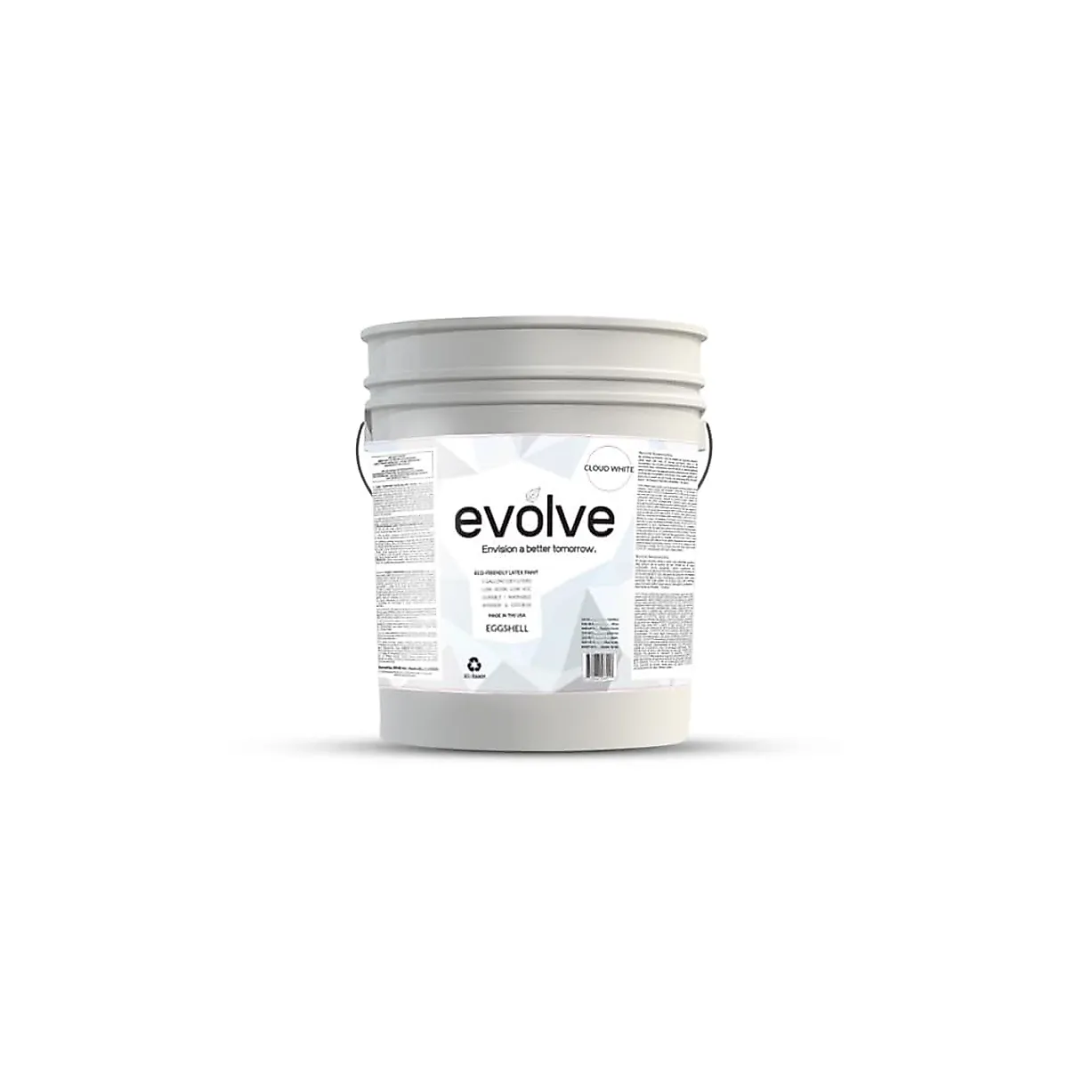 EVOLVE Paint & Primer: Environment-friendly, Low Sheen with One-coat Coverage for Interior & Exterior surfaces (Cloud White, 5-Gallon)