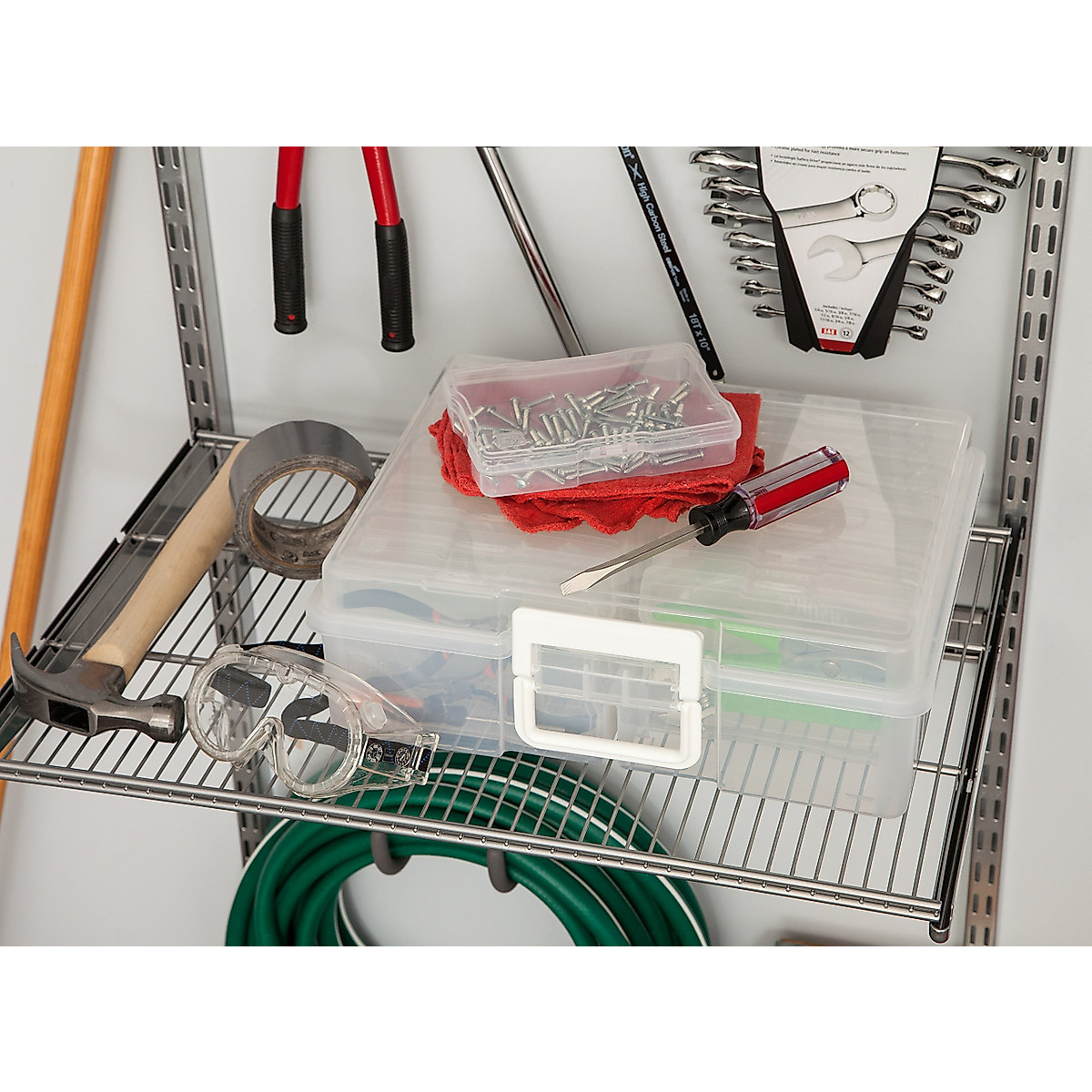 IRIS USA 4" x 6" Photo Storage Craft Keeper, 2 Pack, Main Container with 16 Organization Cases for Pictures, Crafts, Scrapbooking, Stationery Storage, Protection and Organization, Clear