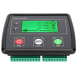 Eujgoov Auto Mains Failure Control Module Generator Controller Self-Starting LCD Protection Controller DSE4520 Industrial Supplies