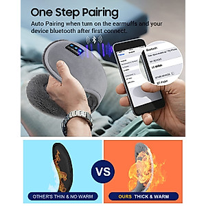 LC-dolida Bluetooth Earmuffs for Winter Women Men, Ear Warmers Headphones Ear Muffs Fluffy with Music HD Speakers Calling for Outdoor Winter Running Cycling Camping, Ice Fishing Skating, Walking Dog