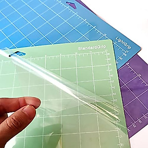 9pcs Replacement Cutting Mat for Cricut Maker/Explore Air 2/ Air/One 12x12 Inch Cutting Mat StandardGrip LightGrip StrongGrip FabricGrip Adhesive&Sticky Non-Slip Cut Mats with 2 Scrapers