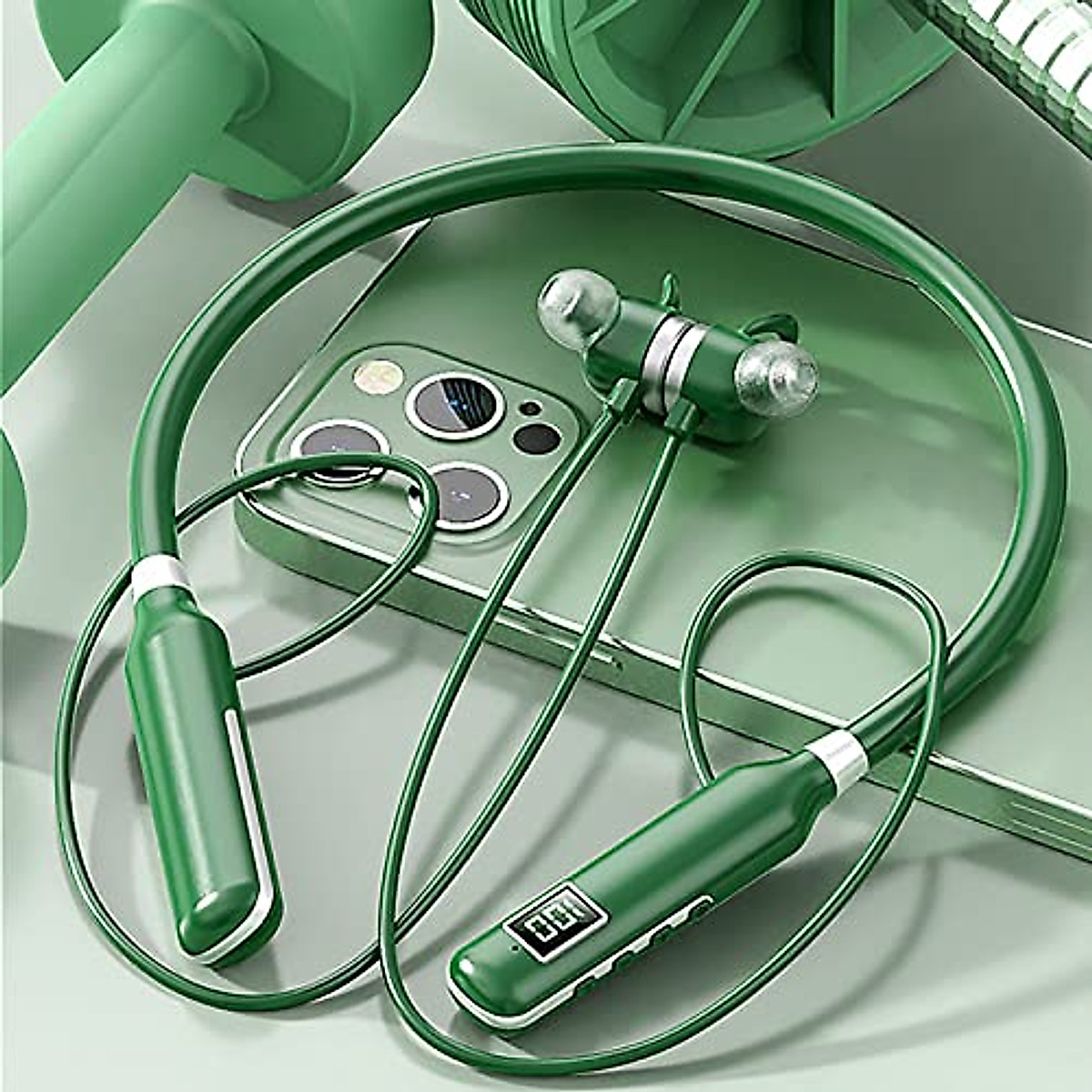 #sz0n9R Wireless Bluetooth Headset Sports Neck-Type Digital Display Noise-Cancelling Bluetooth Headset