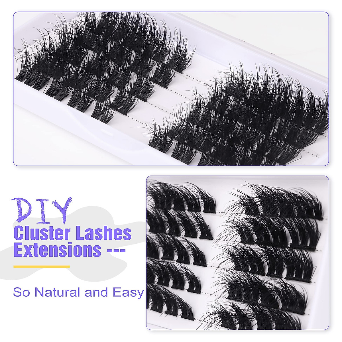 Cluster Lashes Wispy Eyelash Extensions 3D Flat DIY Flat Lash Clusters Individual Faux Mink Lashes False Eyelashes Pack by ALICE