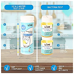 17 in 1 Water Test Kit, Testing for Drinking Water Quality (Well and Tap Water), Fast and Accurate pH Test Strips, Drinking Water Test Kits,100 Pieces Each