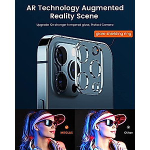 MRGLAS [2+2] Pack Privacy Screen Protector Compatible iPhone 12 Pro Max 6.7 with Camera Lens Protector 9H Tempered Glass [Auto Alignment Kit][10X Military Shockproof] Diamonds HD Glass Film[Anti-Spy]
