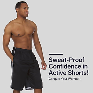 4 Pack: Men's Dry-Fit Sweat Resistant Active Athletic Performance Shorts