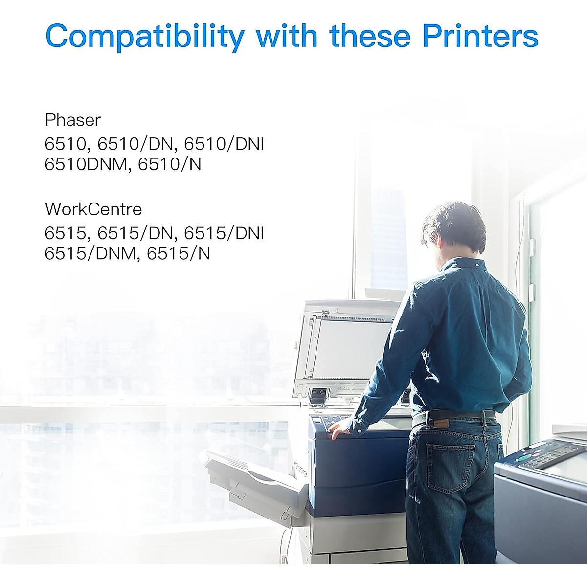 LxTek Compatible Toner Cartridge Replacement for Phaser 6510, WorkCentre 6515 High Yield (2-Pack, Black)