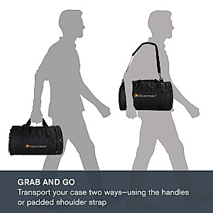 Celestron – 8” Telescope Optical Tube Bag – Custom Carrying Case Fits Schmidt-Cassegrain and EdgeHD – Ultra-Durable Protective Walls – Padded Straps for Easy Carry
