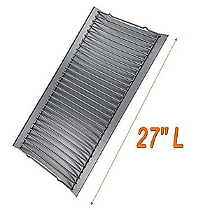 MixRBBQ 27 inch Ash pan for Chargriller 1224 1324 2121 2222 2727 2828 2929 Charcoal Grill, Fire Grate Replacement Part with 2pcs Fire Grate Hanger, 27" Drip Pan