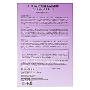 KIMUSE 6PCS Shimmer Cream Eyeshadow Stick,Brightener Eyeshadow Pencil Crayon,Waterproof Eye Shadow Stick Sets with Crease-proof, Smudge-proof and Long Lasting Eye Shadow Make Up