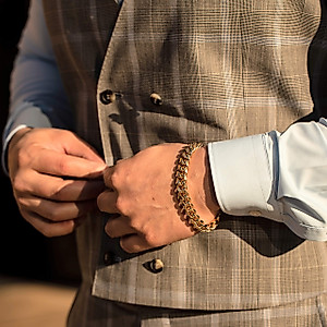 LIFETIME JEWELRY 11mm Miami Curb Cuban Link Chain Bracelet 24k Real Gold Plated (Gold, 9 inches)