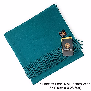 Alpaca Home | Solid Throw Blanket 100% Baby Alpaca Wool (Timeless Teal)
