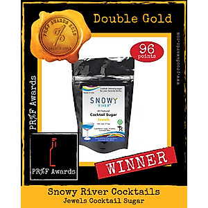 Snowy River Jewels Cocktail Sugar - All Natural Kosher Gold and Silver Cocktail Rimmer (4oz, Jewels)