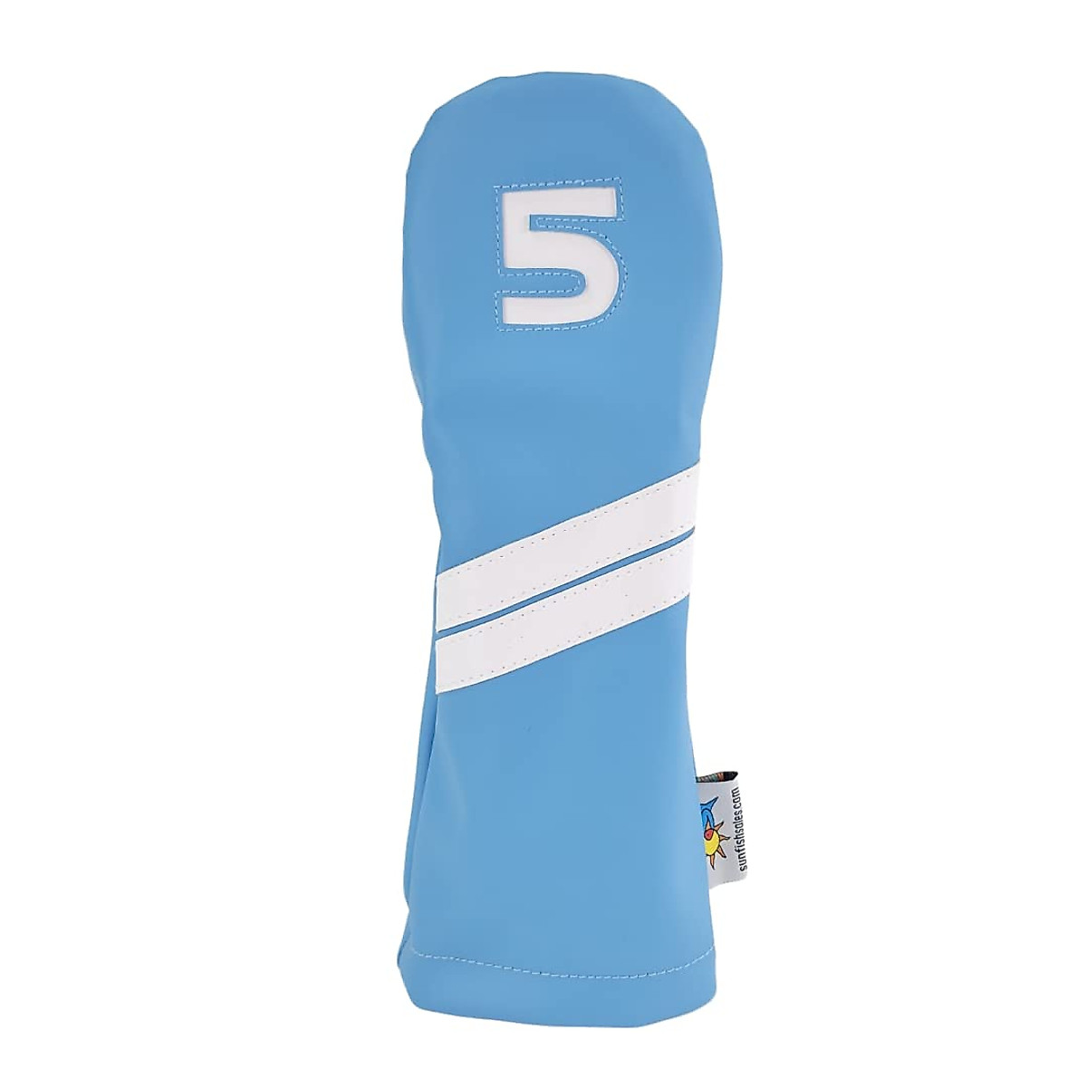 Light Blue Sunfish Leather Golf Headcover 5 Piece Set 1 3 5 X H Driver Fairway Hybrid
