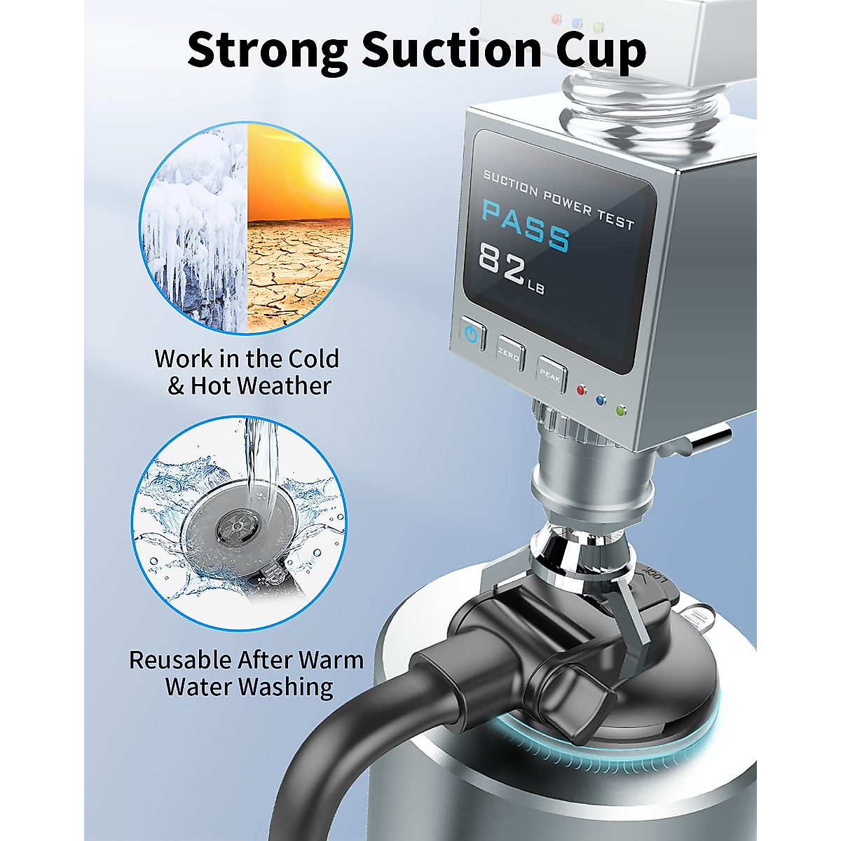 OQTIQ Suction Cup Phone Holder for Windshield/Dashboard, Phone Mount for Truck Car, 13-Inch Gooseneck Long Arm Sturdy Phone Mount with One Hand Operation, Compatible with All Phones