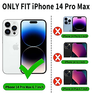 VANAVAGY Compatible with iPhone 14 Pro Max Wallet Case for Women and Men, Leather Flip Folio Phone Cover Fits Magnetic Car Mount with Credit Card Holder, Midnight Green