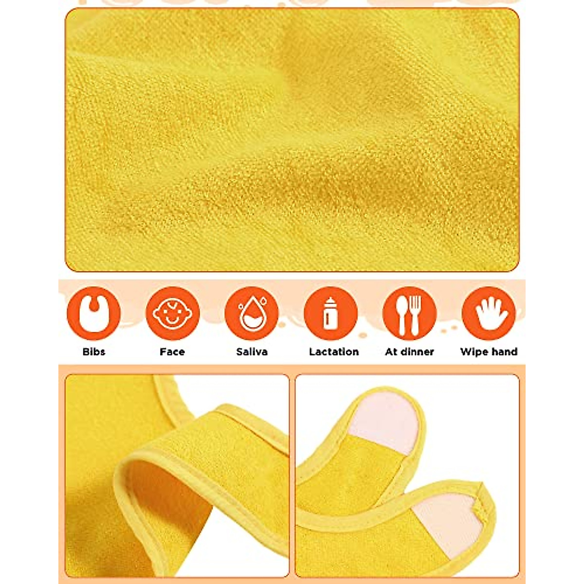 30 Pack Baby Muslin Bandana Drool Bibs for Baby Boys Girls Multicolor Solid Terry Cotton Bibs Unisex Waterproof Baby Feeder Bibs with Fiber Filling Adjustable Newborn Bibs for Teething and Drooling